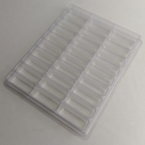 Rectangular Cavity Clear Plastic Trays - 2.25 X .81 X .88 - Engineered ...