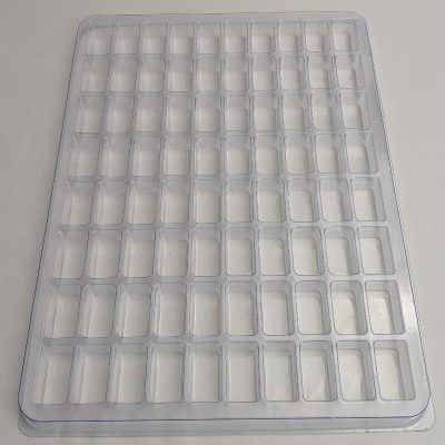 Rectangular Cavity Clear Plastic Trays - 1.50 X 0.85 X 0.75 - Engineered Components & Packaging LLC