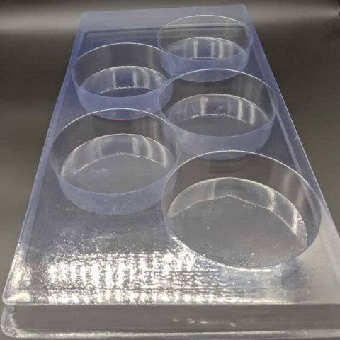 Round Cavity Clear Plastic Trays - 5.25 Diameter X 1.38