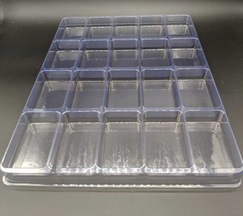 Rectangular Cavity Clear Plastic Trays - 3.25 X 2.00 X 0.88 - Engineered Components & Packaging LLC