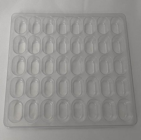 Oval Cavity Clear Plastic Trays - 1.38 X 0.94 X 0.75 - Engineered Components & Packaging LLC