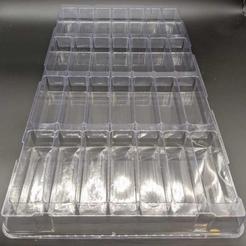 Rectangular Cavity Clear Plastic Trays - 4.15 X 1.38 X 1.25 - Engineered Components & Packaging LLC