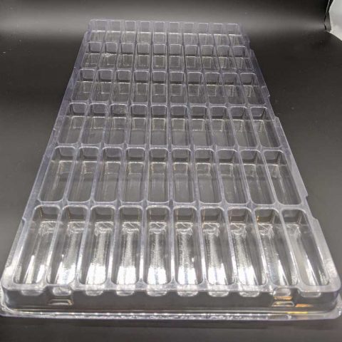 Rectangular Cavity Clear Plastic Trays - 3.13 X .75 X.75 - Engineered Components & Packaging LLC