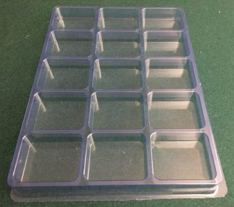 Rectangular Cavity Clear Plastic Trays 2.4 X 1.95 X .75 - Engineered Components & Packaging LLC