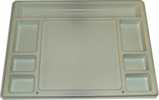 Kitting Trays | Plastic 7 Cavity Tray With Working Area