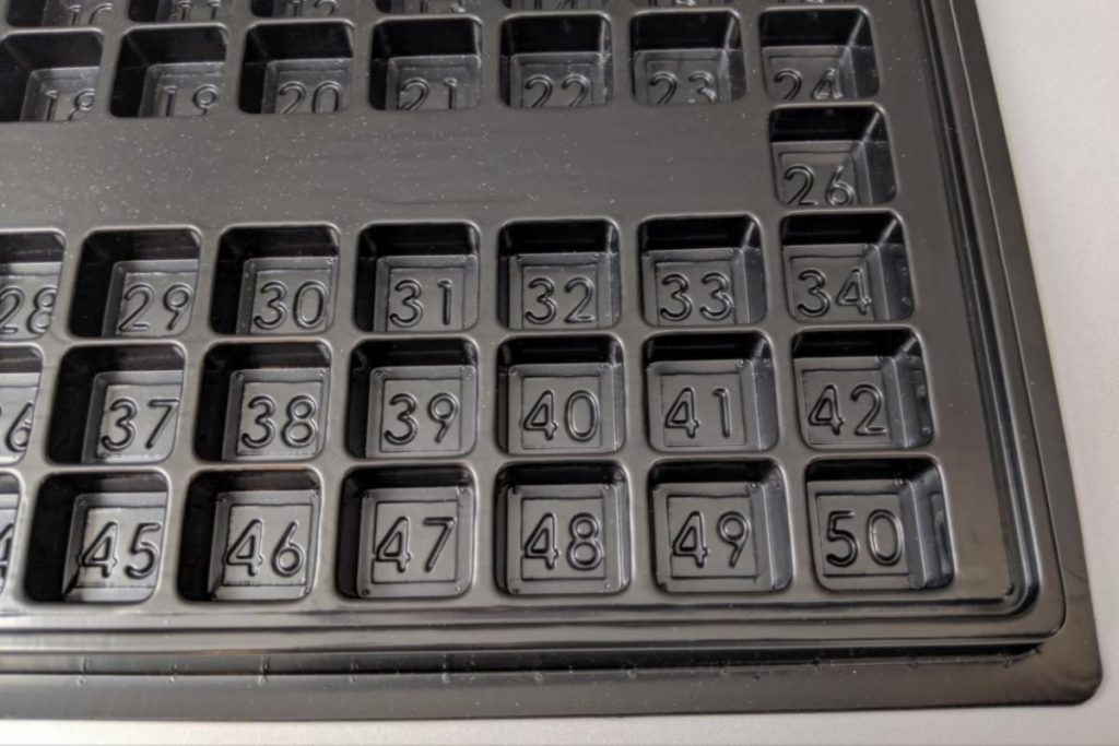 ESD Conductive Tray | Numbered 50 Cavity Tray | ECP Tray