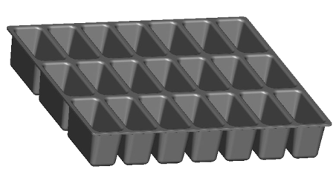 Reusable Large Tray with 3.6" X 1" X 2.5" Cavity