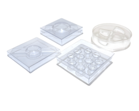 4 Cavity Optics Tray 25.4mm Dia. - Stock Item